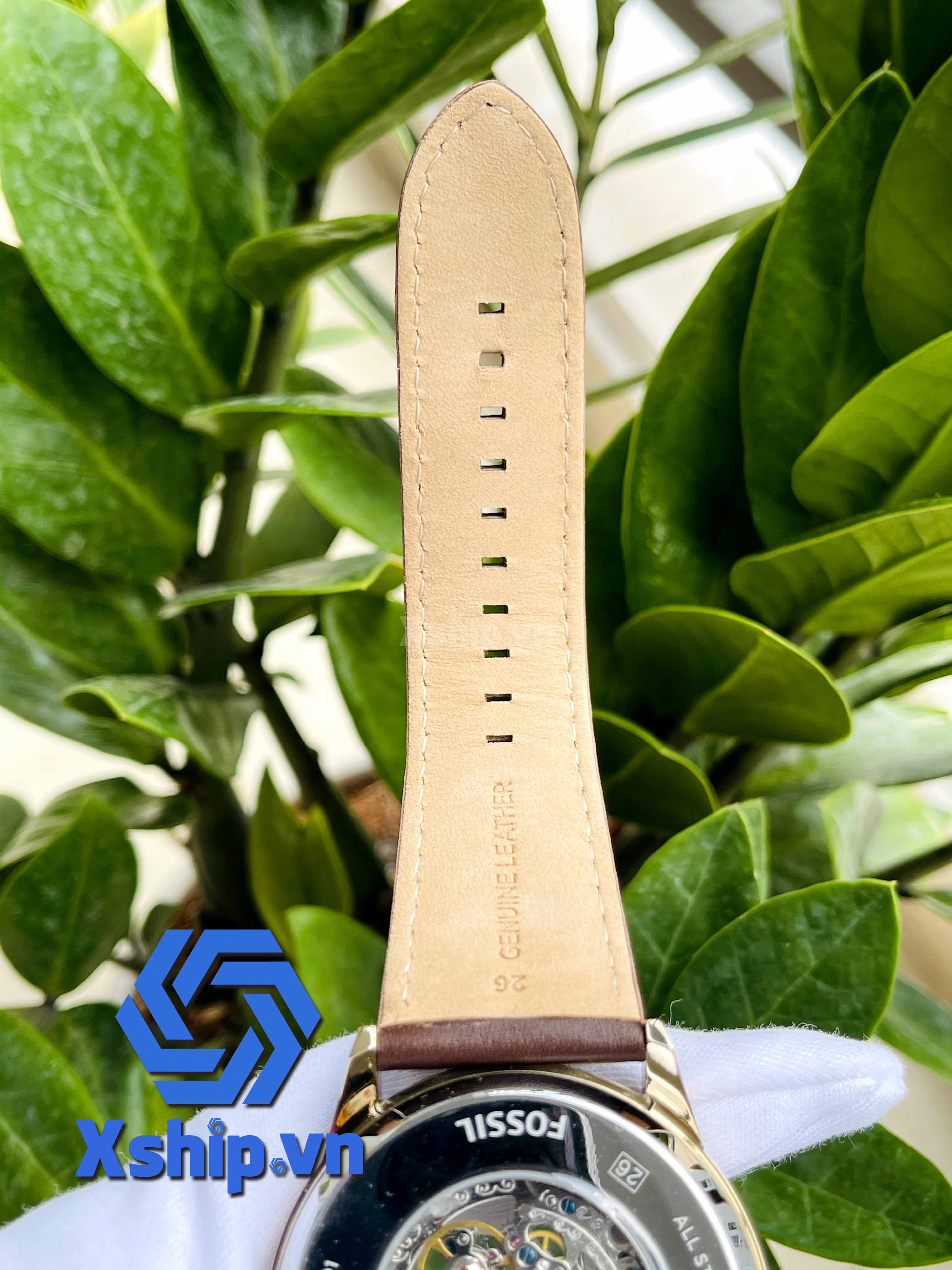 Fossil 48mm Flynn Automatic Brown Leather Watch BQ2382