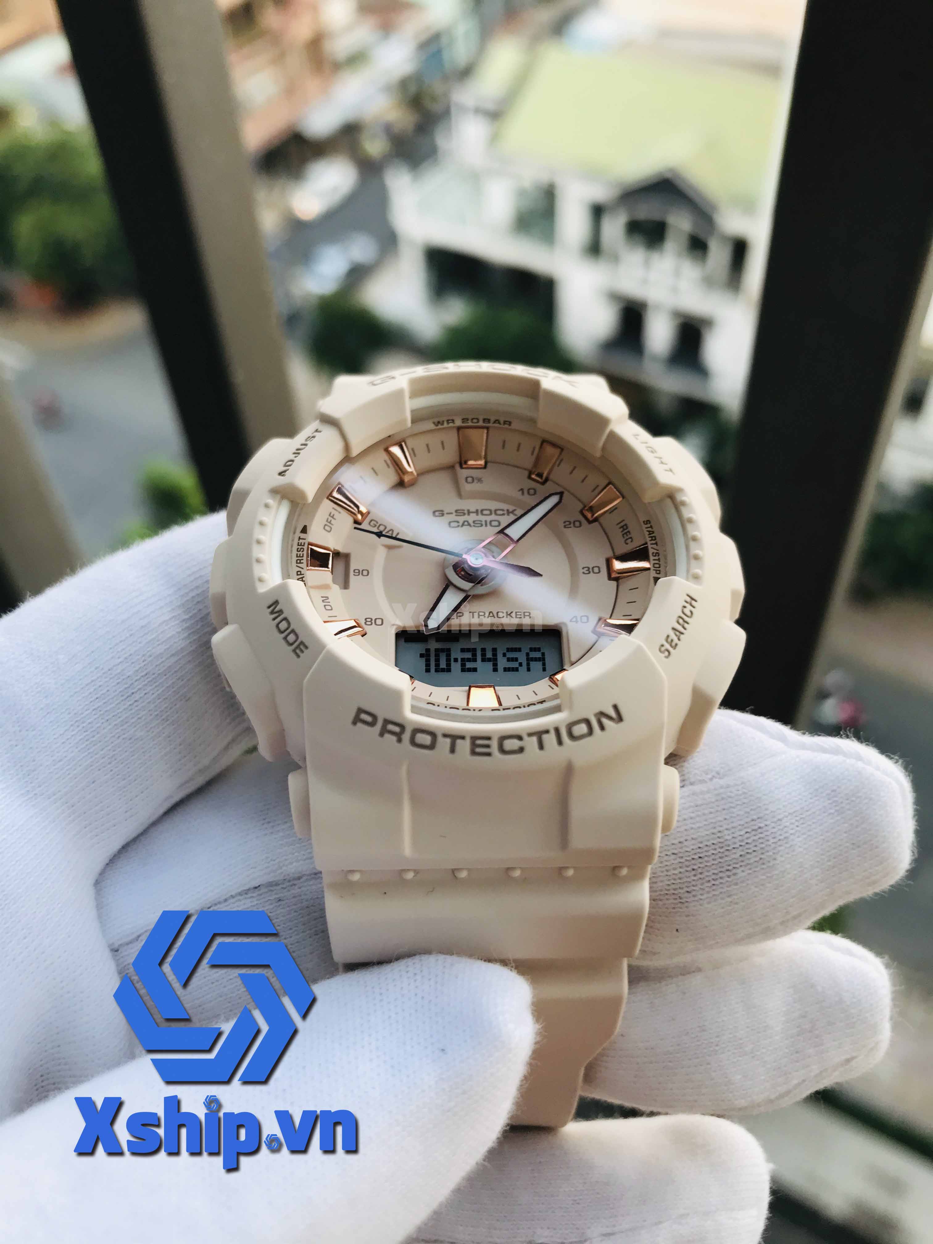 Casio GMAS130PA-4A G-Shock Step Tracker Womens Watch Soft Pink