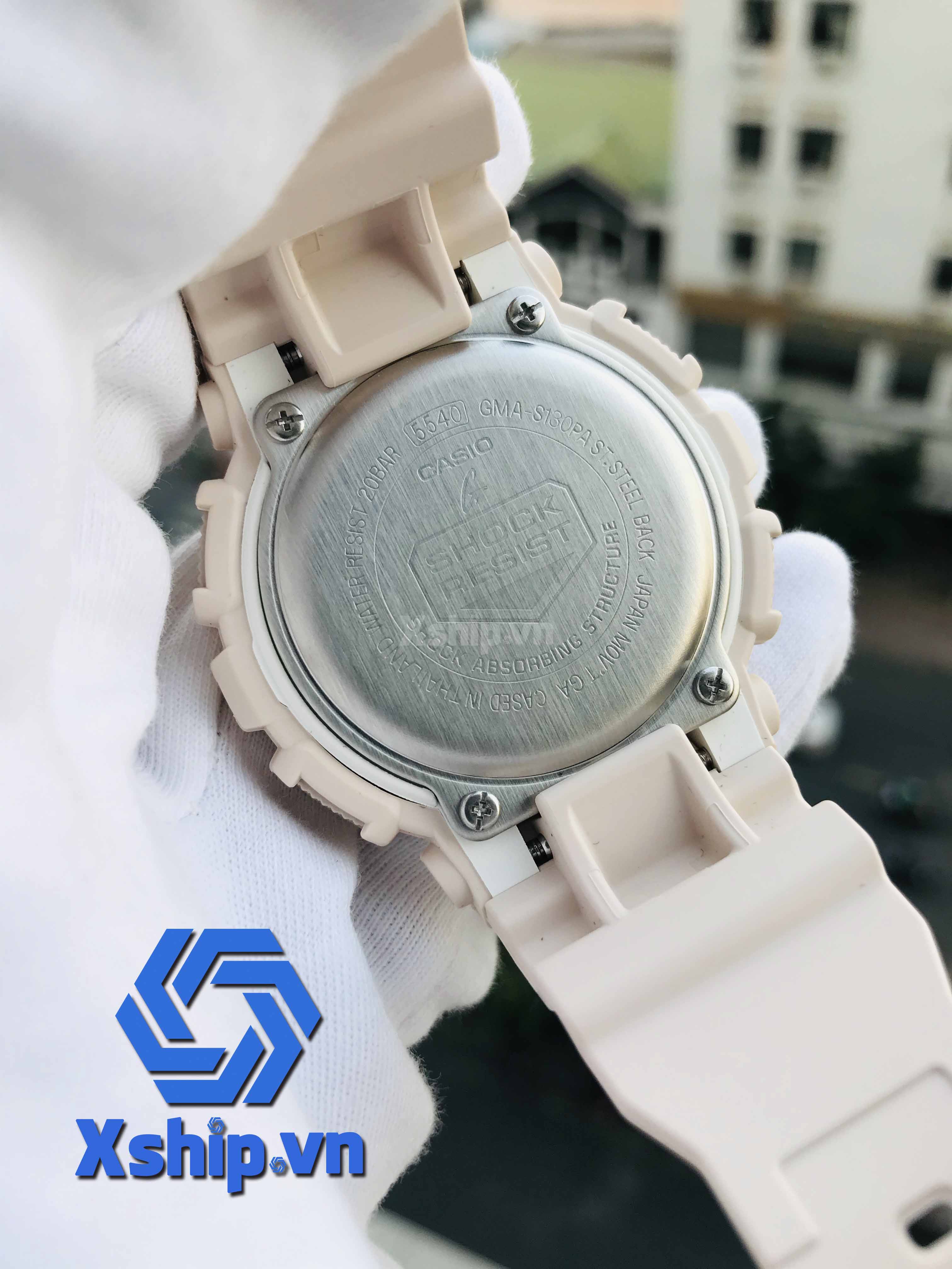 Casio GMAS130PA-4A G-Shock Step Tracker Womens Watch Soft Pink