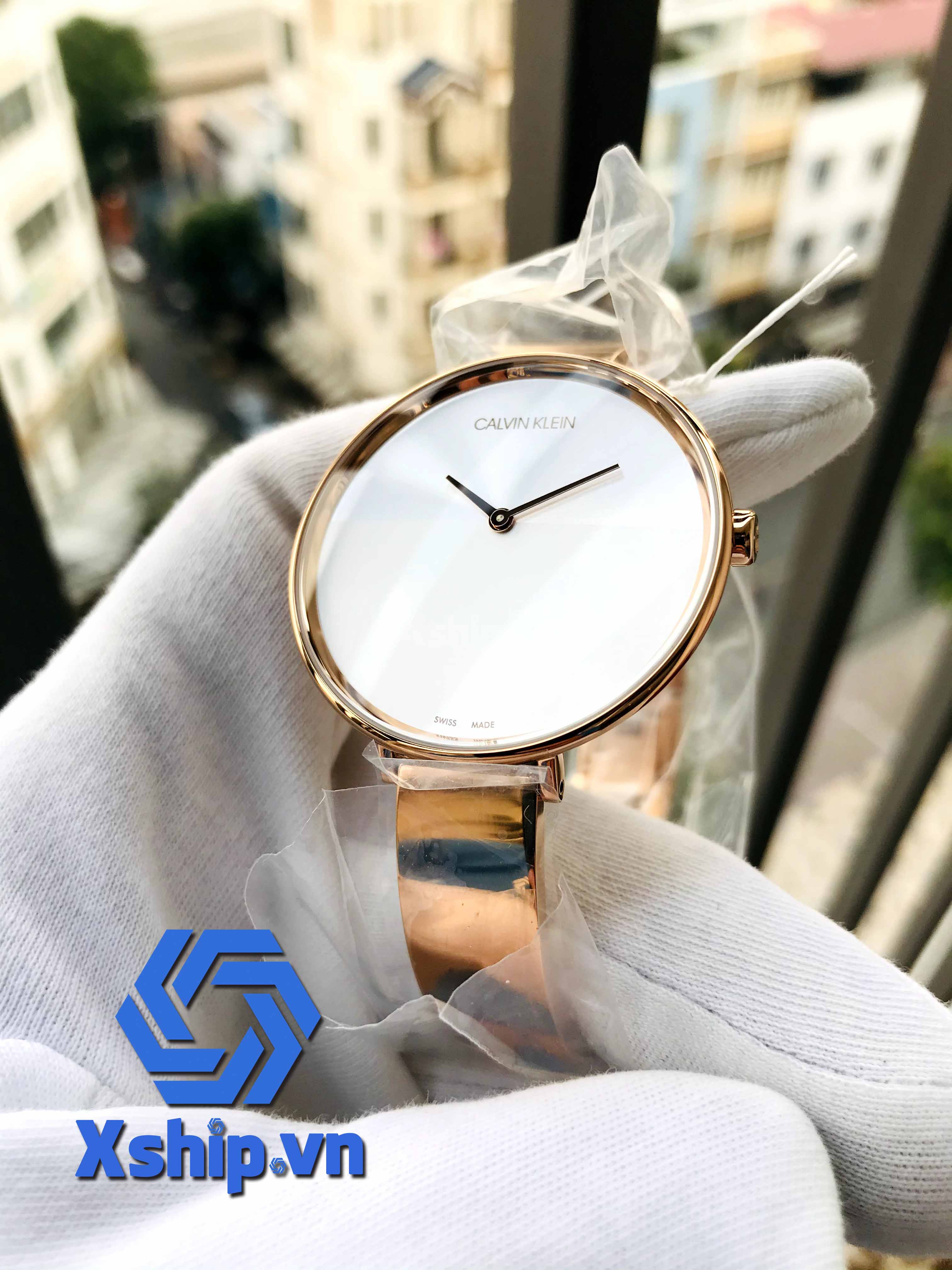Calvin Klein Rise Quartz Silver and White Ladies Watch K7A23646