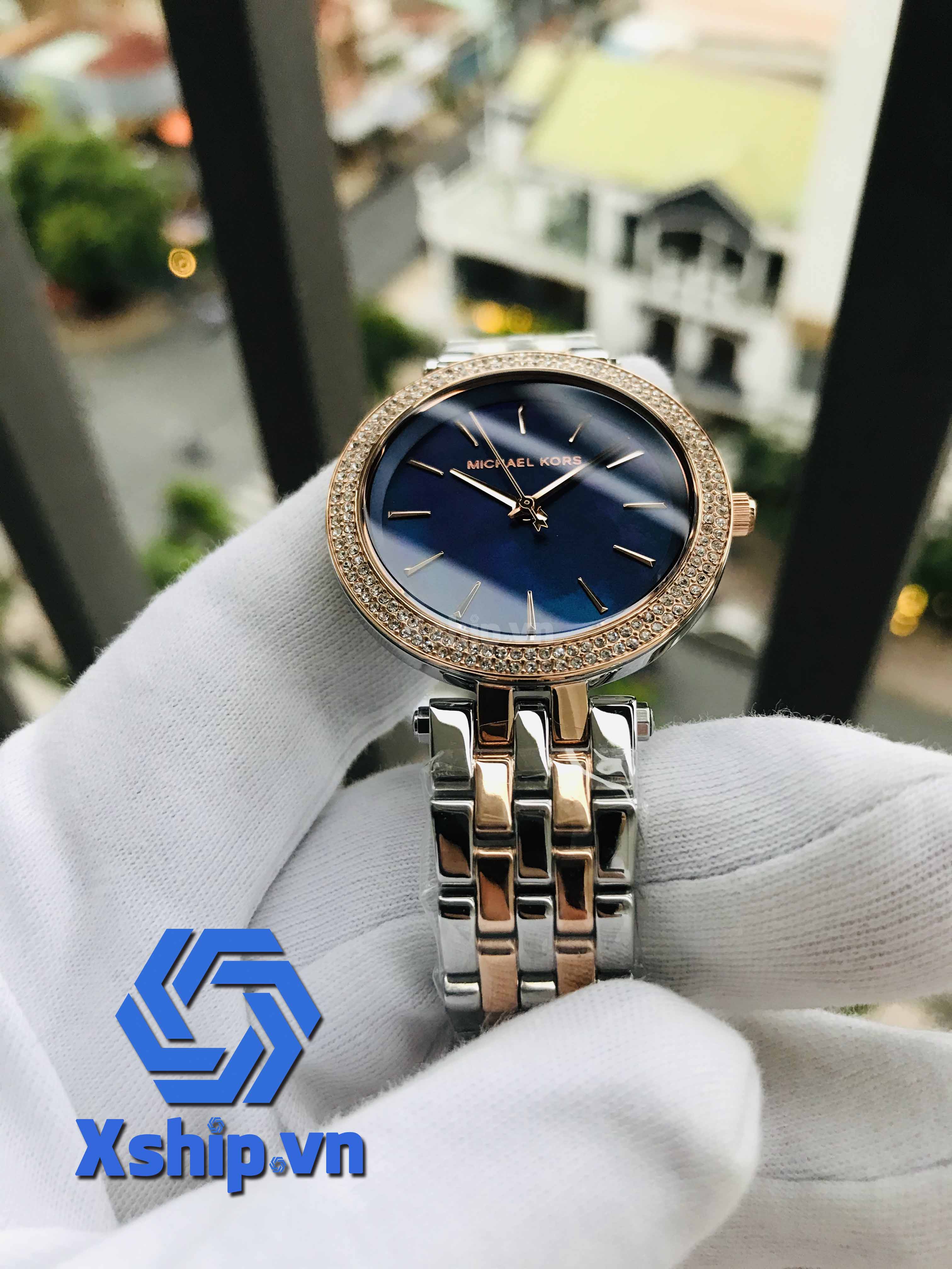 Mini Darci Blue Mother of Pearl Dial Ladies Watch MK3651