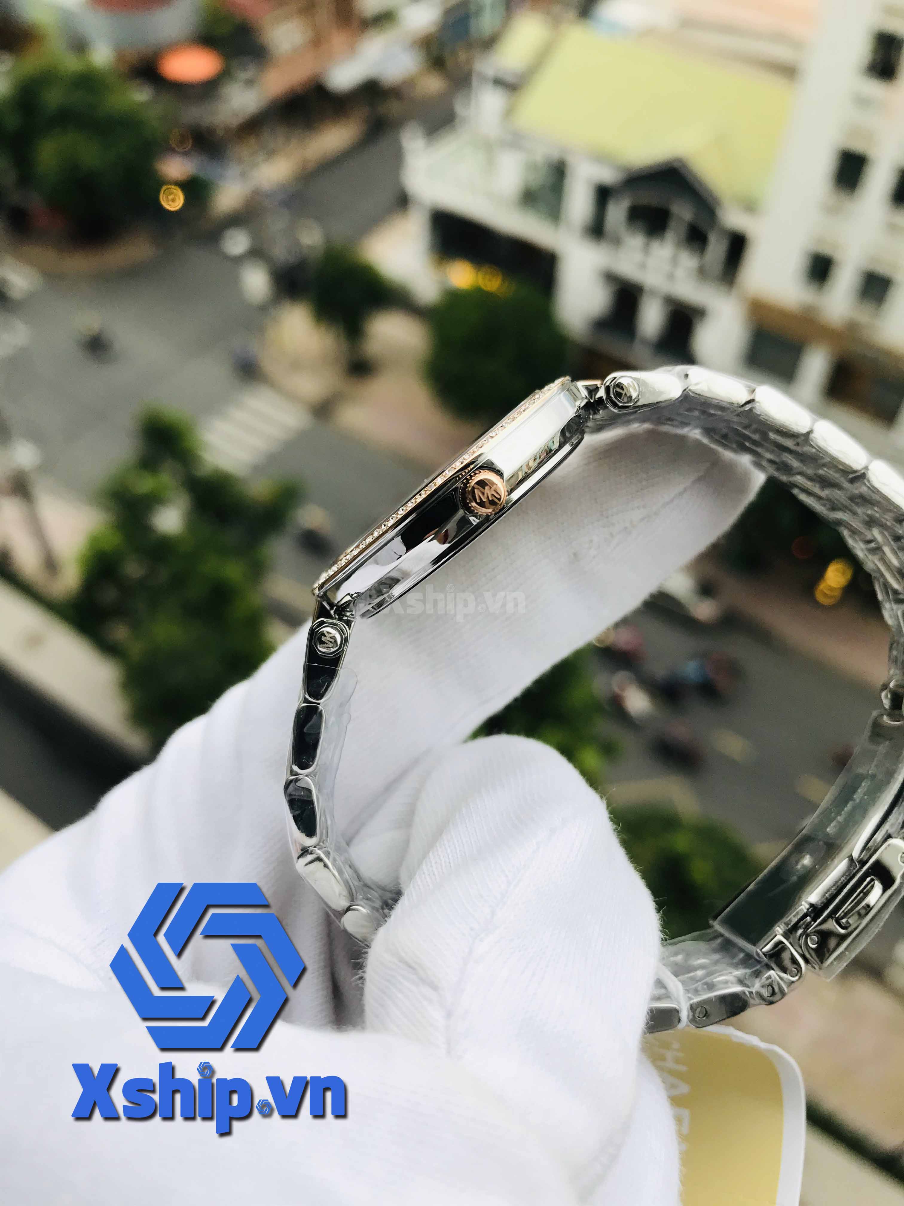 Mini Darci Blue Mother of Pearl Dial Ladies Watch MK3651